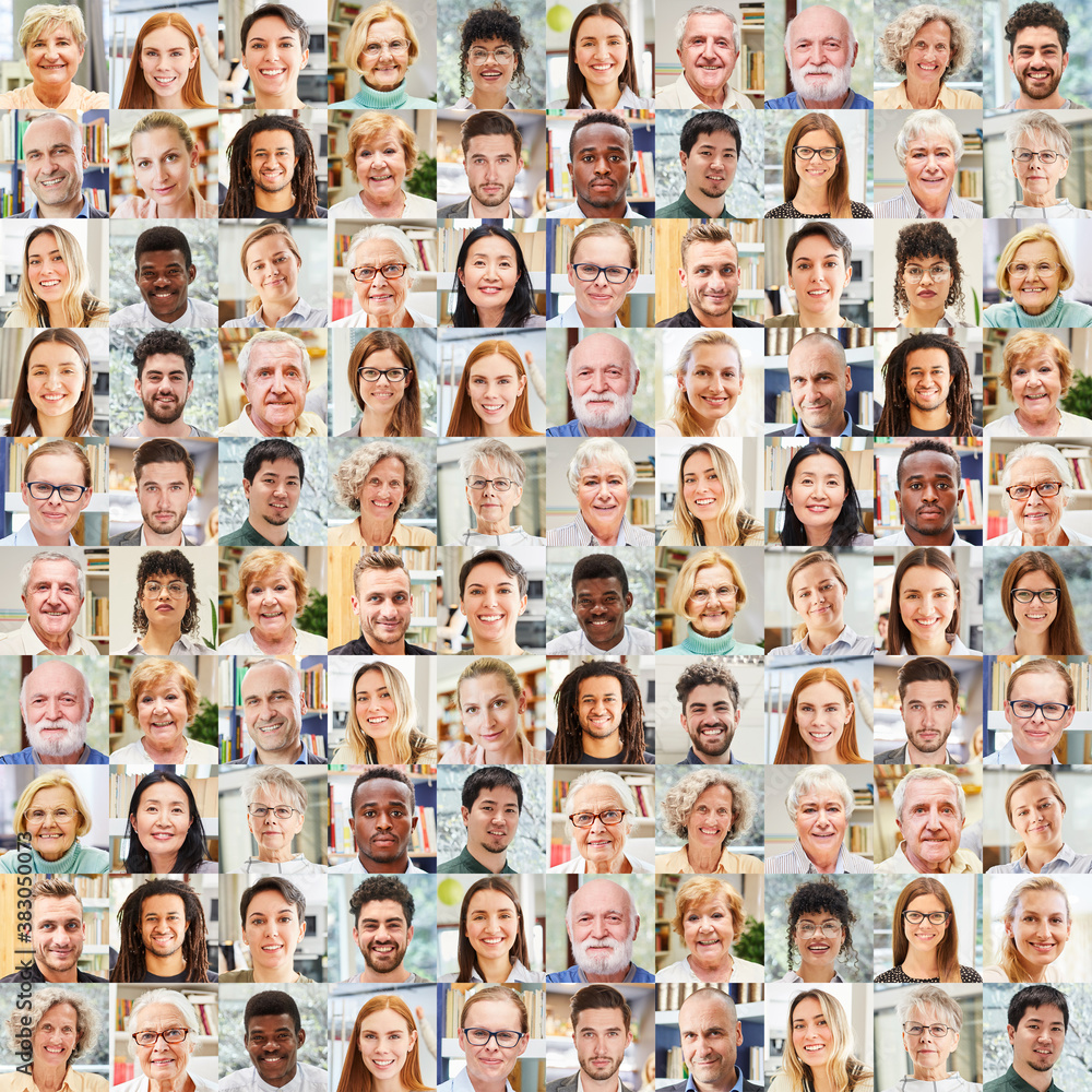 Portrait Collage Menschen in Interiors Stock Photo | Adobe Stock