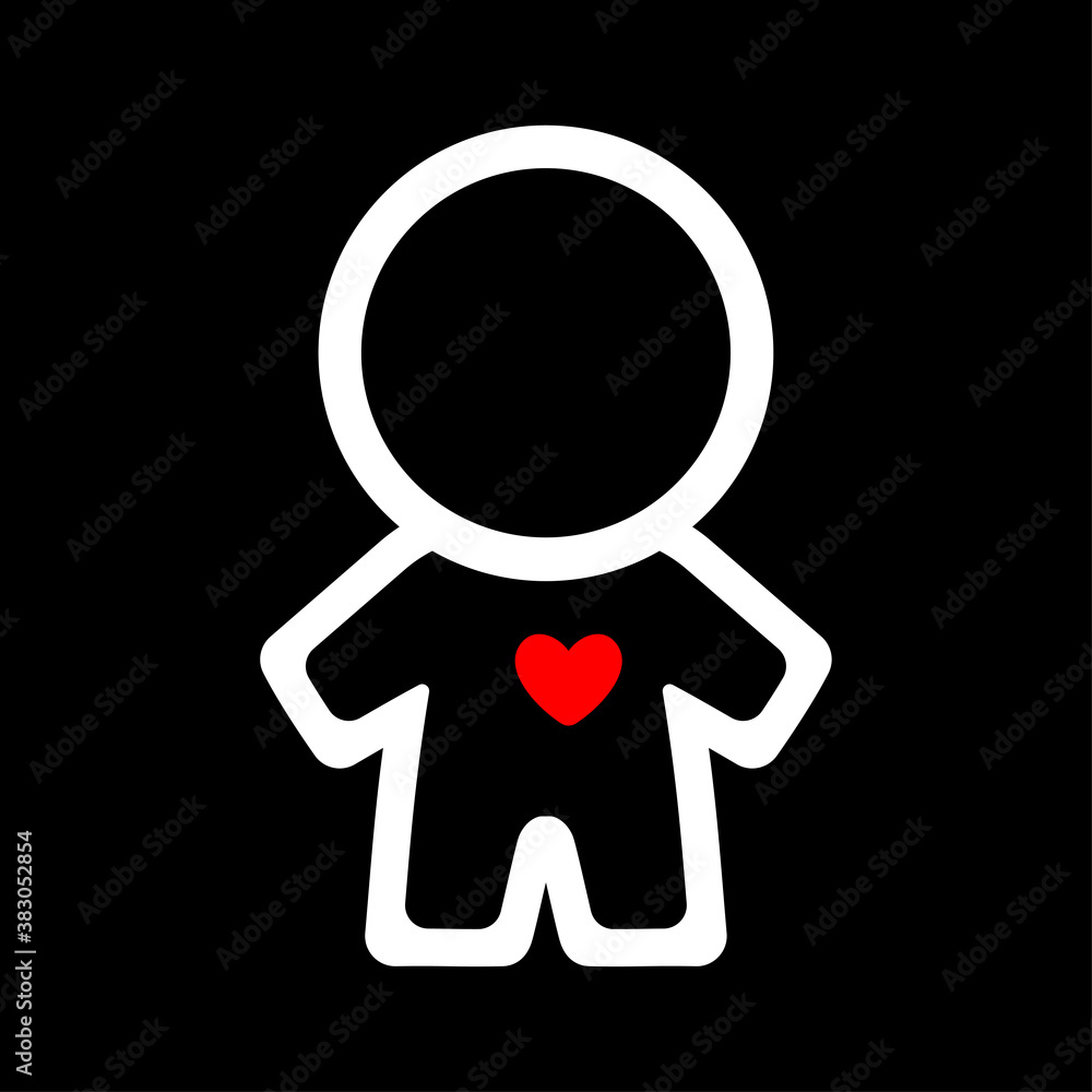 Simple man icon in trendy flat style isolated on black background ...