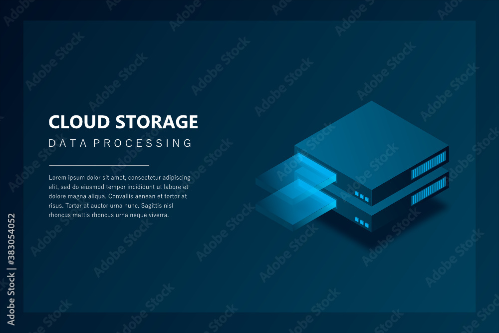Isometric Server, Digital space, Data storage, Data center, Big Date ...
