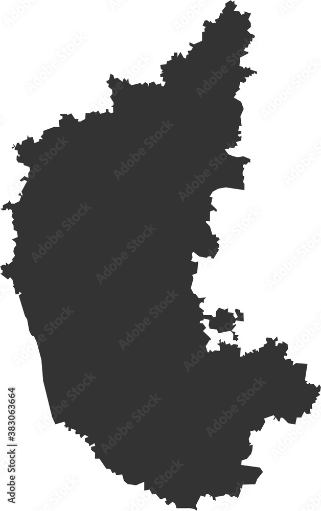 Karnataka indian state map. Dark gray background. Business concepts and ...