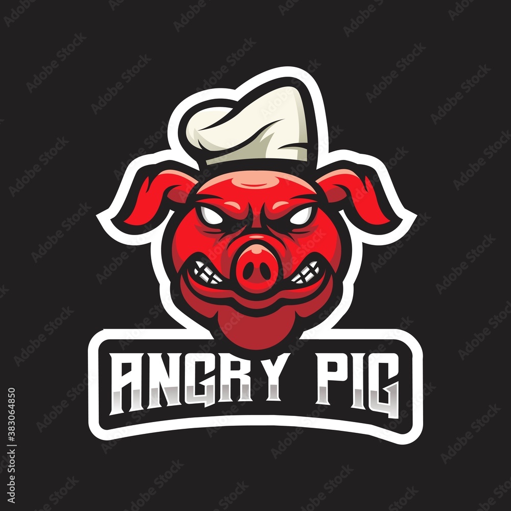Pig mascot logo design vector with modern illustration concept style ...