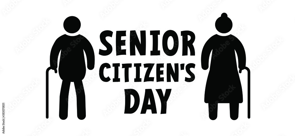 Slagan World senior citizen's day of older persons. Happy seniors day ...
