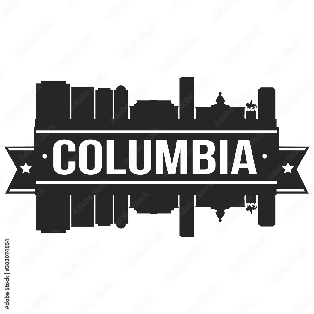 Columbia South Carolina, Skyline Silhouette Design City Vector Art ...