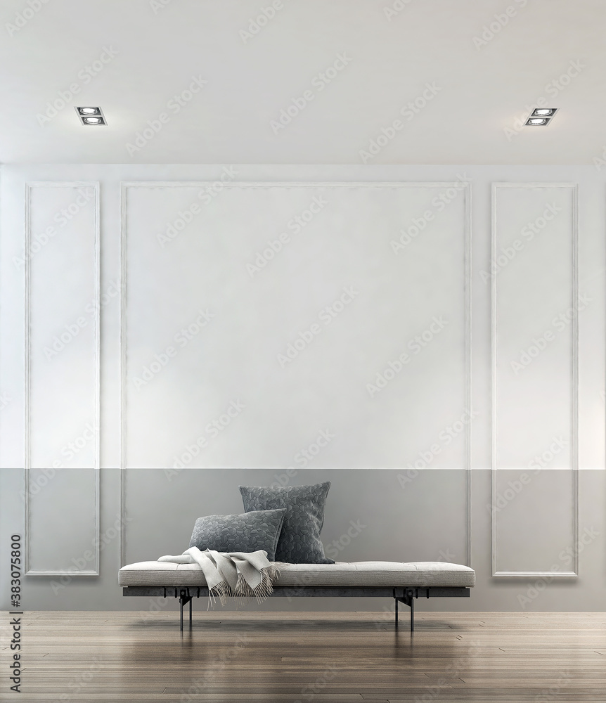 Modern luxury interior and mock up design of living room and wall ...