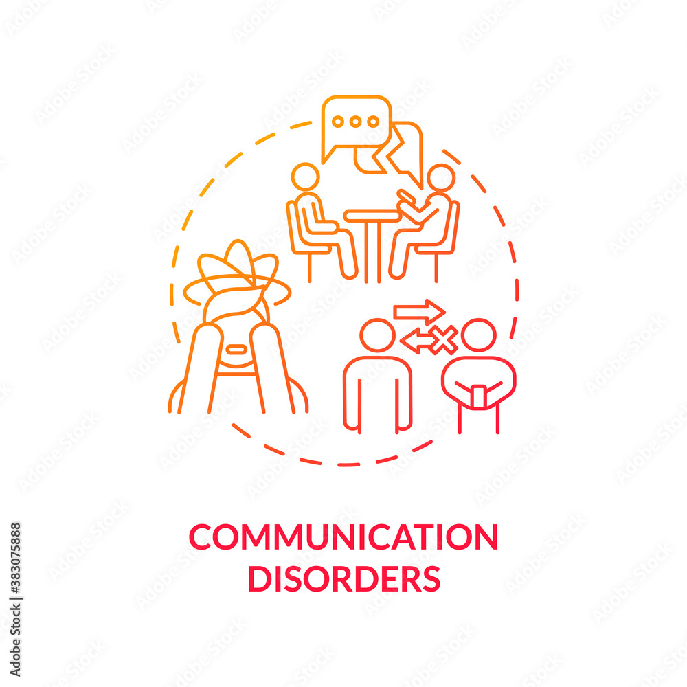 Communication disorders concept icon. Screen addiction symptom idea ...