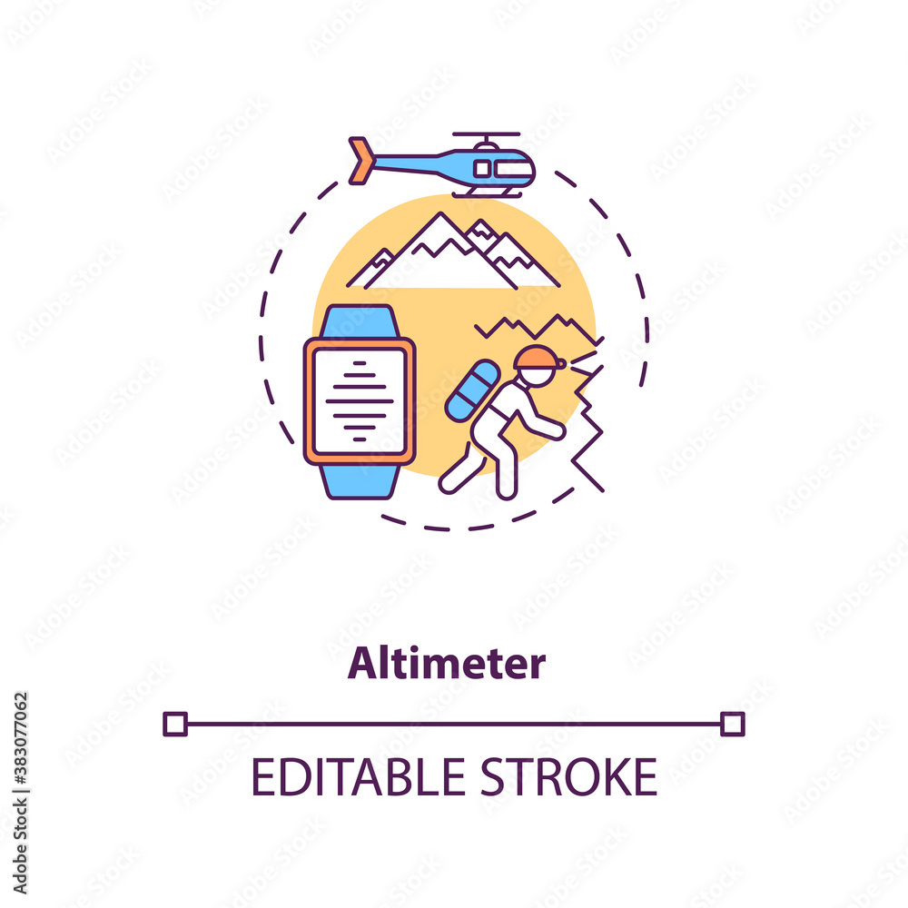 Altimeter concept icon. Device capability idea thin line illustration ...
