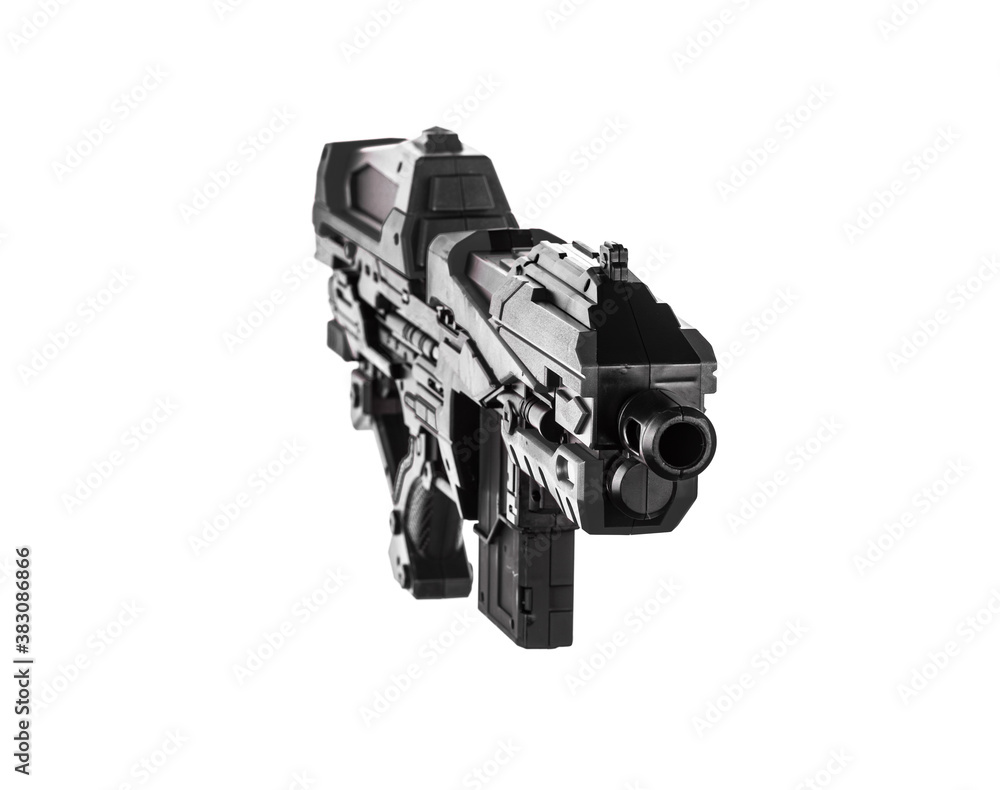 futuristic weapon machine gun isolated on white background Stock Photo ...