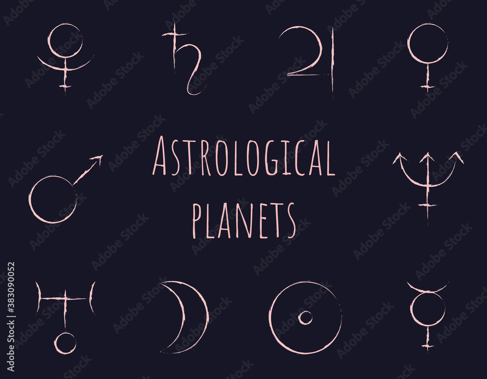 Astrological planets - zodiac domiciles. Ten solar system objects with ...