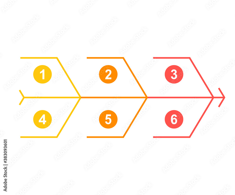 Fishbone line diagram template. Clipart image Stock Vector | Adobe Stock