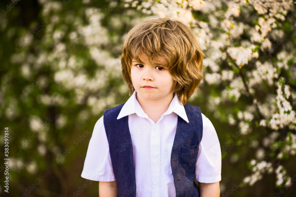 Cute kid. Gender identity. Adorable boy spring garden. International ...