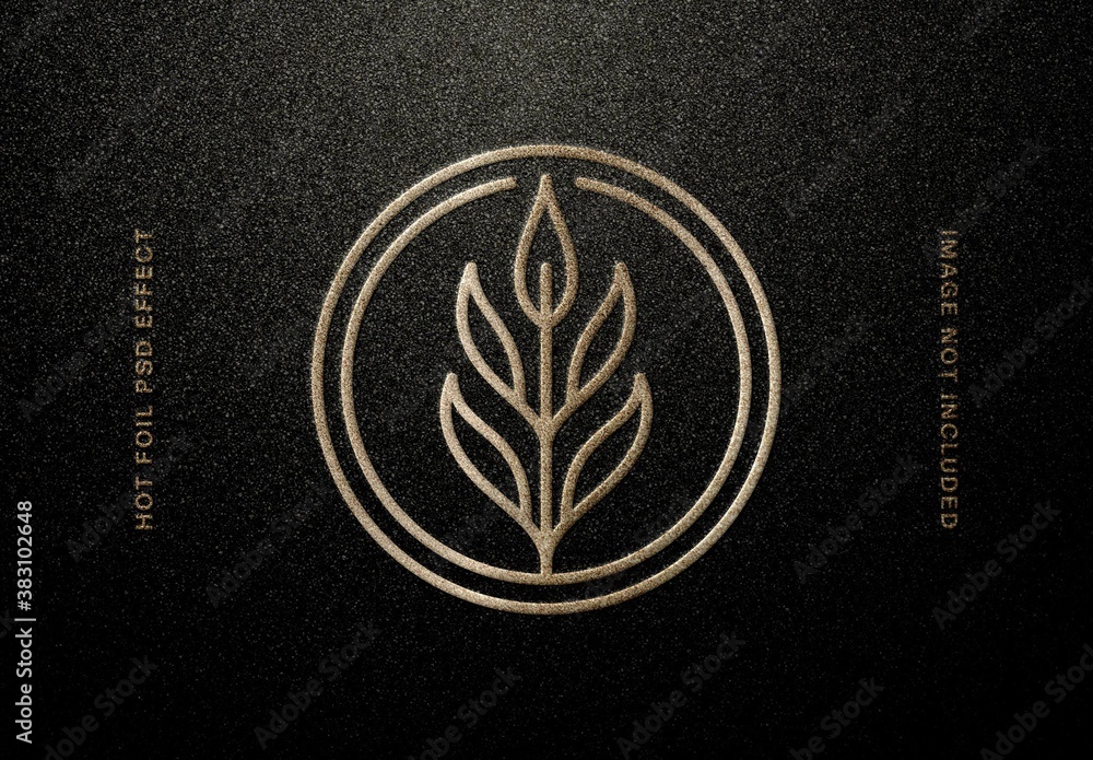 Gold Foil Gold Embossing Logo Mockup Stock Template | Adobe Stock