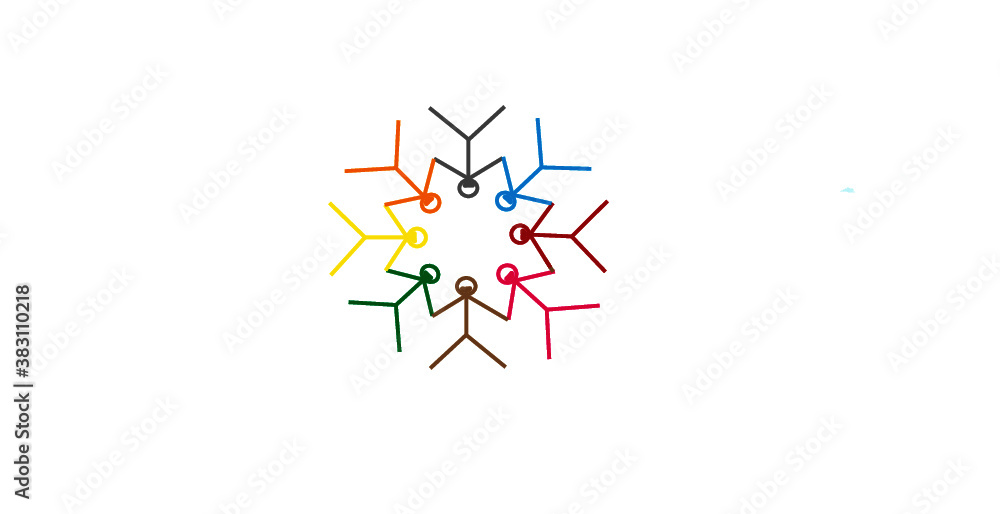 logo brand with happy people holding hands in circle Stock Vector ...