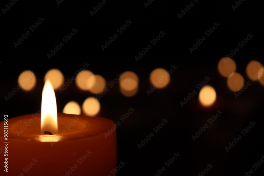 Candle black background of mourning funeral moment of silence Stock ...
