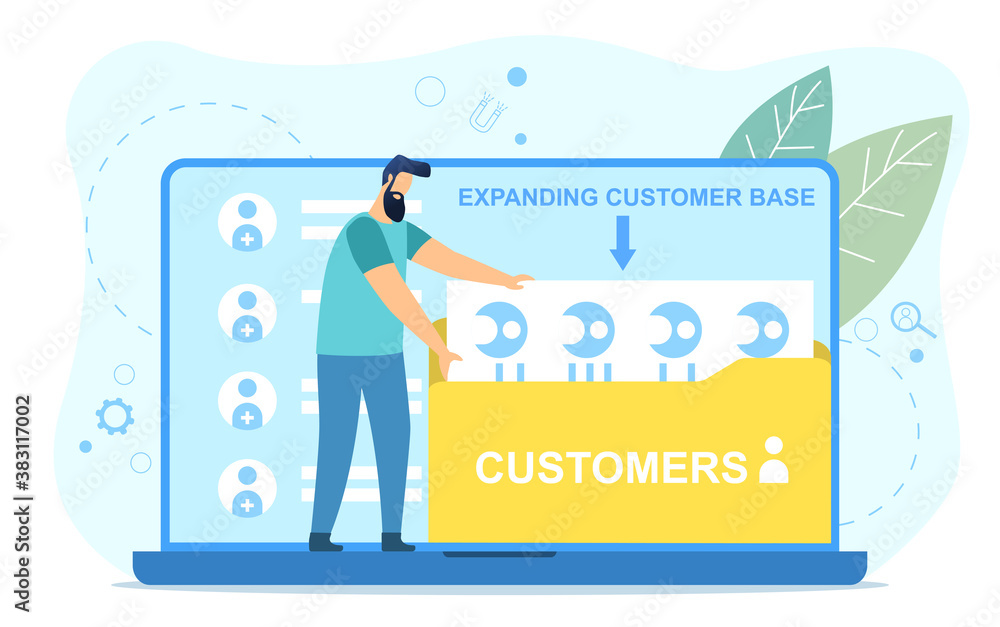 Business Character Expanding Customers Base Attracting New Clients ...