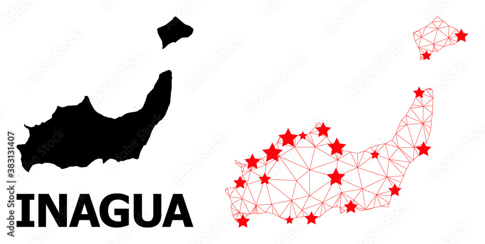 Mesh polygonal and solid map of Inagua Islands. Vector model is created ...