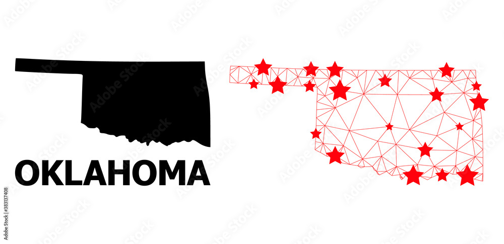 Vecteur Stock 2D polygonal and solid map of Oklahoma State. Vector ...