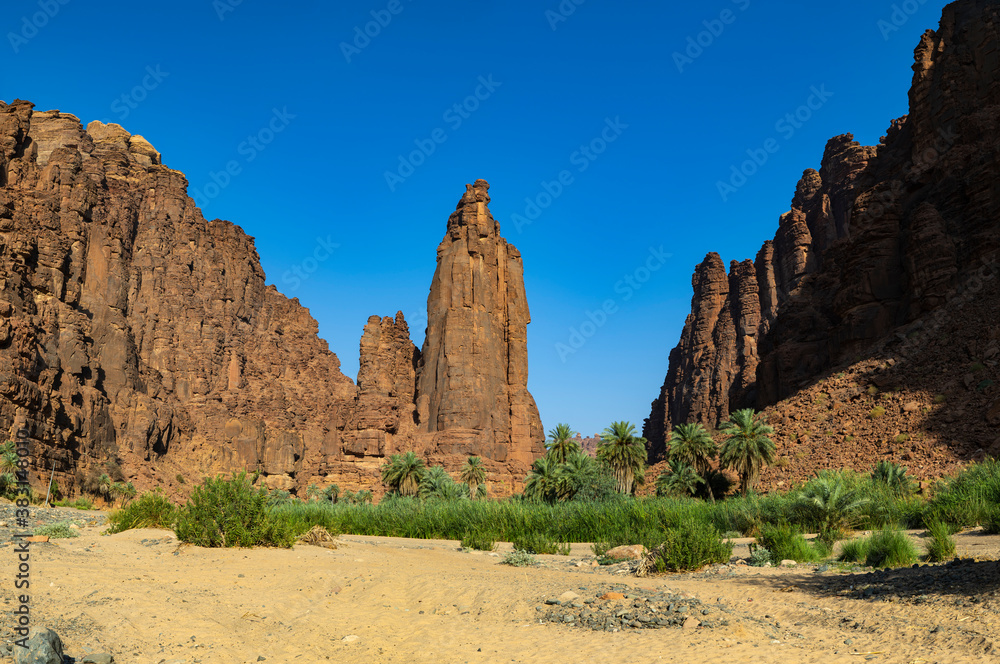 Wadi Al Disah valley views in Tabuk region of western Saudi Arabia ...