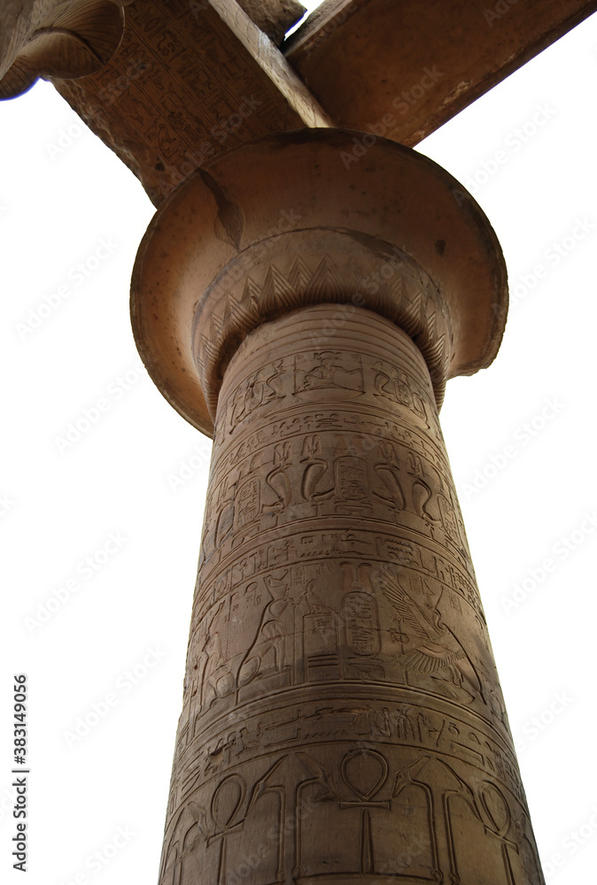 Ancient colums and pillars at the temple of Kom Ombo. Egypt Stock Photo ...