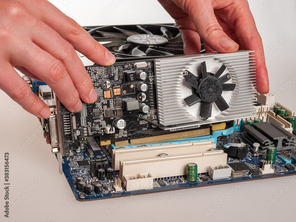 professional device in a computer a modern separate external video card ...