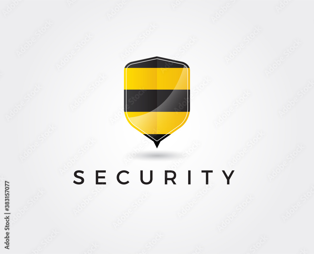 minimal bee security logo template - vector illustration Stock Vector ...