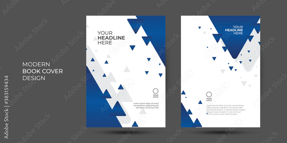 Modern blue and grey design template for poster flyer brochure cover ...