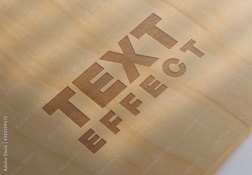 Wood Text Effect Mockup Stock Template | Adobe Stock