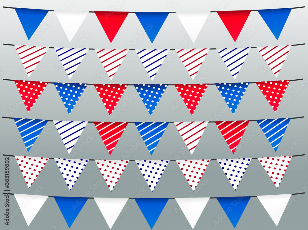 Garland of flags. Festive decoration, Birthday decoration with Bright ...