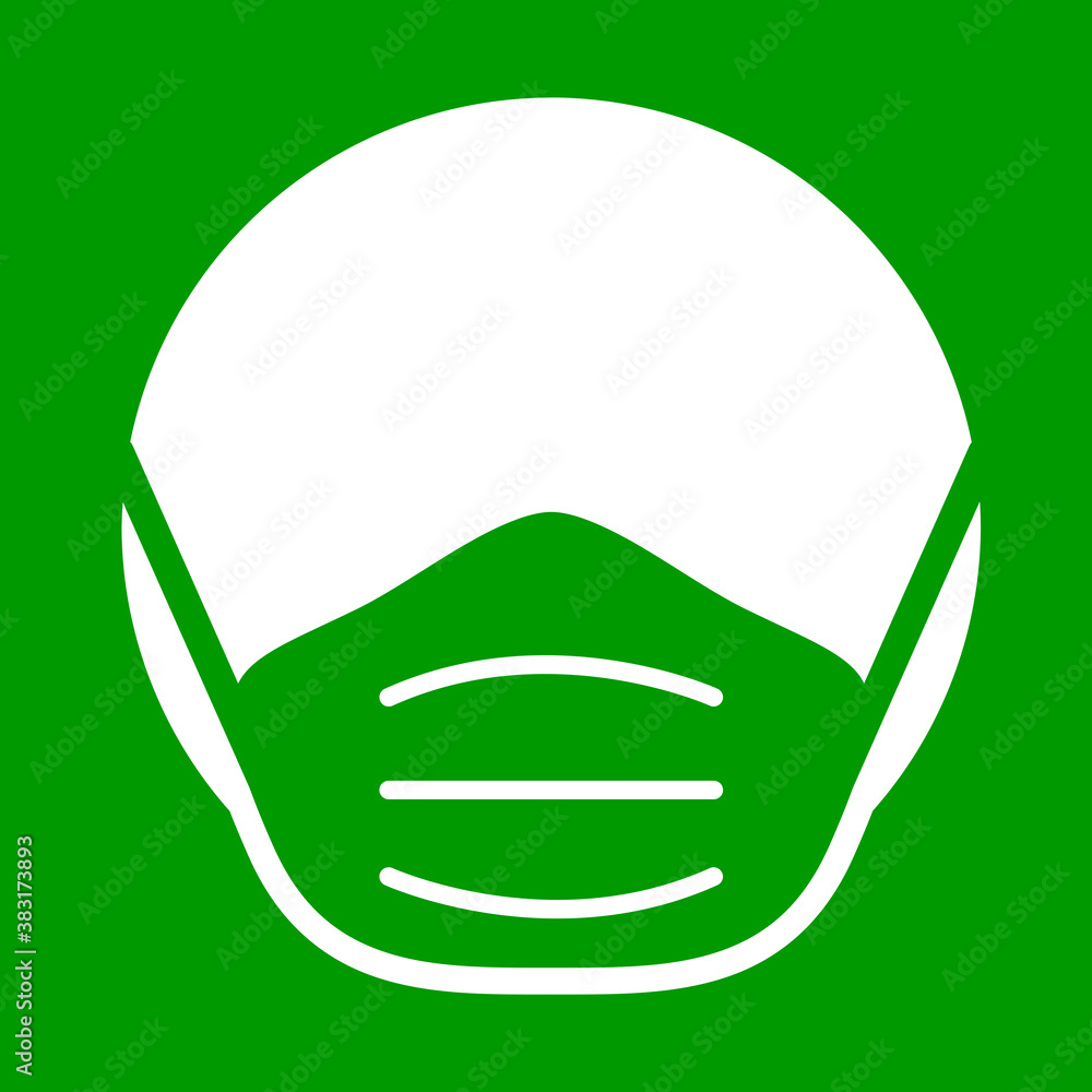 Simple Face Covering Required or No Face Mask No Entry Icon. Vector ...
