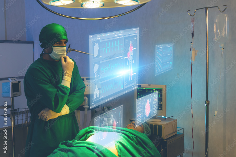 new normal futuristic technology in medical concept doctor anlysis ...