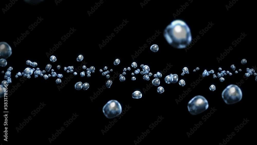 Flying many water drops on black background. Pure droplets. Transparent ...