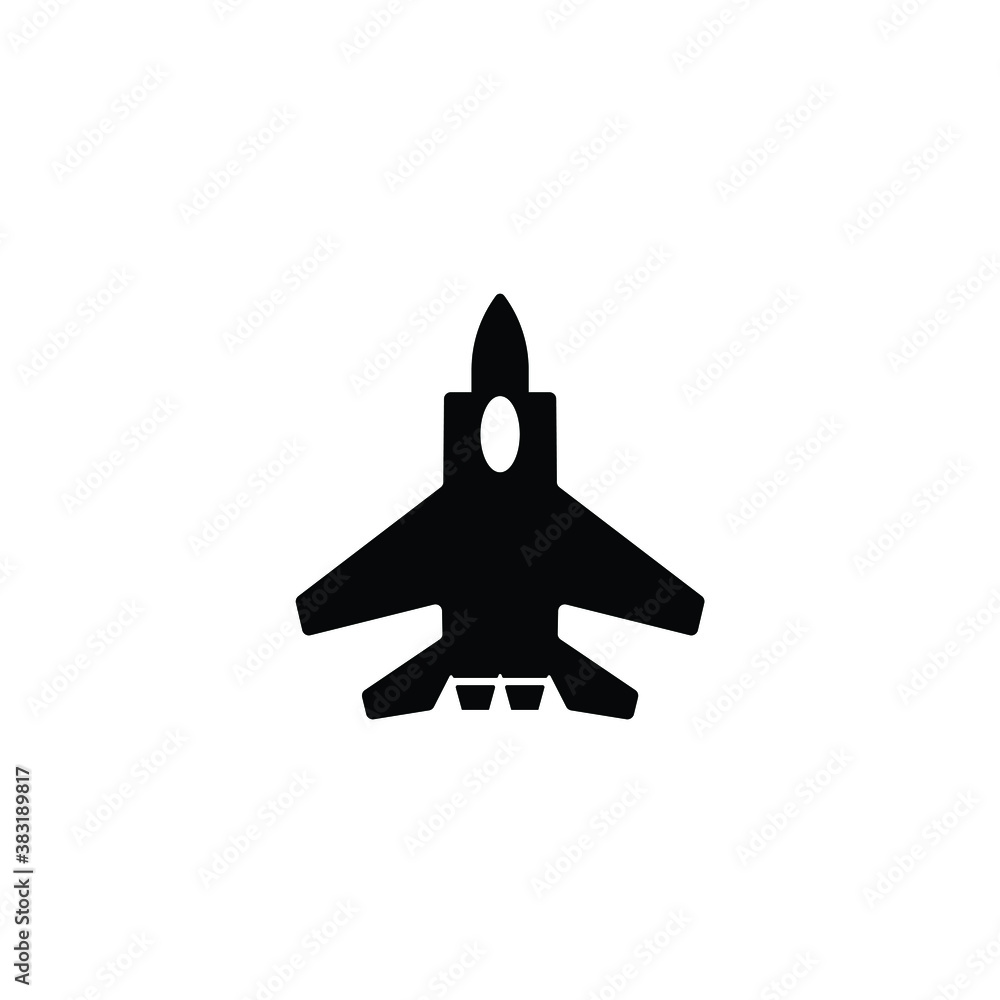 Fighter aircraft icon vector isolated on white, logo sign and symbol ...