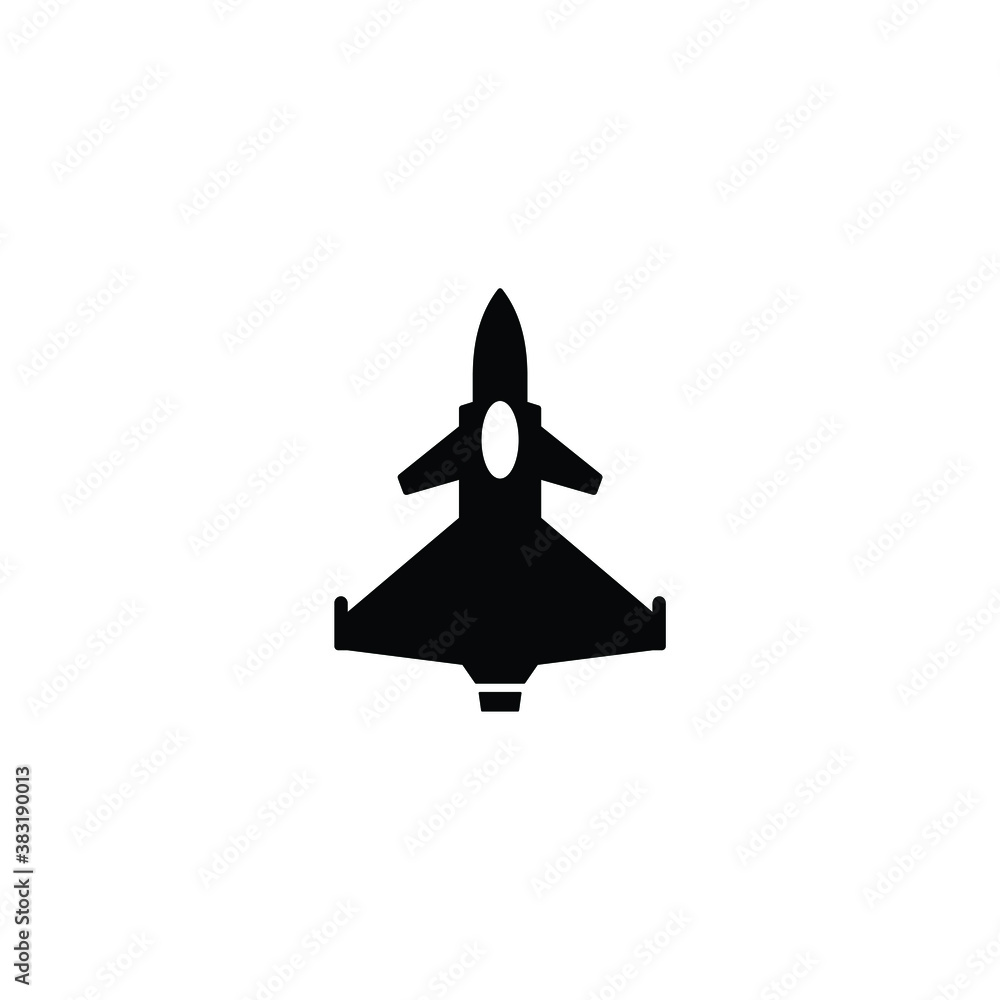 Fighter aircraft icon vector isolated on white, logo sign and symbol ...