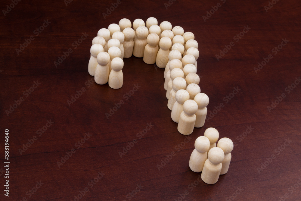 Question and answers of people and society concept. Crowd of people ...