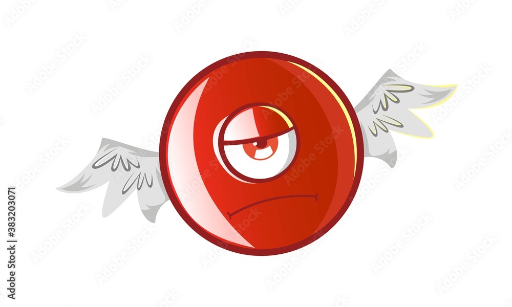 Vector cartoon illustration. Jio emoji is annoyed. Isolated on white ...