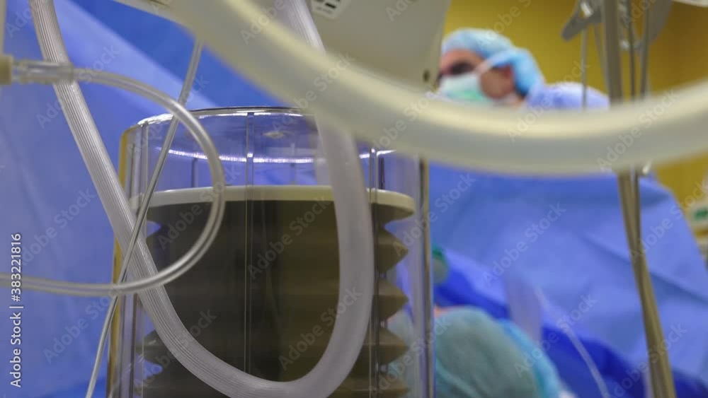 Anesthesia machine provides mandatory volume ventilation, manual ...