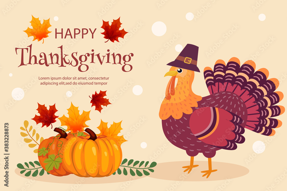 thanksgiving card background design template Stock Vector | Adobe Stock