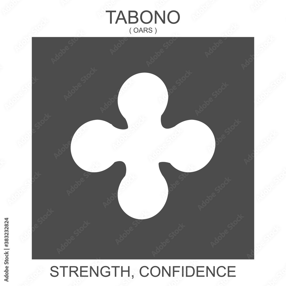 Vector icon with african adinkra symbol Tabono. Symbol of strength and ...