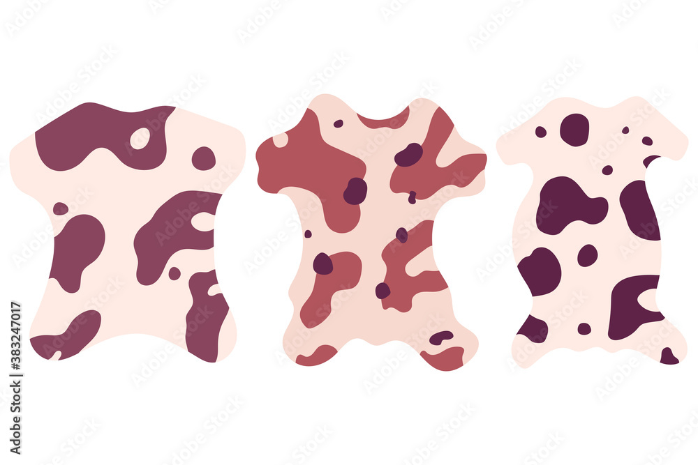 Cow skin vector cartoon set isolated on a white background. Stock ...