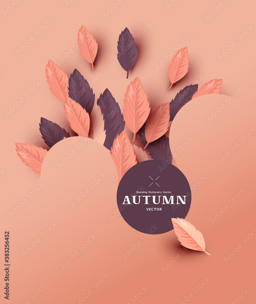 Abstract autumn layout design with fall leaves. Vector illustration ...