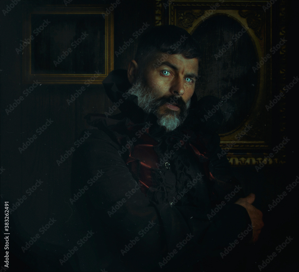 Handsome Man Gothic Vampire Style Stock Photo | Adobe Stock