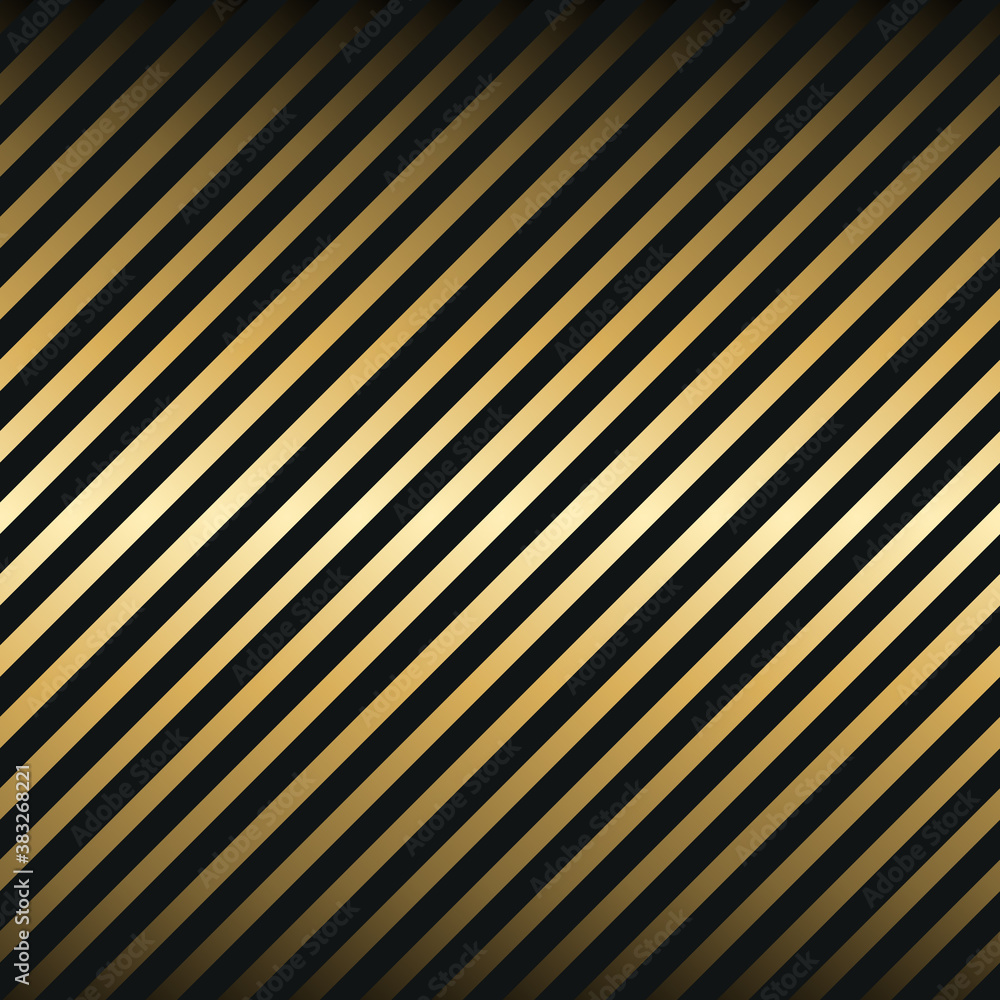 Gold glittering lines pattern on black background. Luxe style vector ...