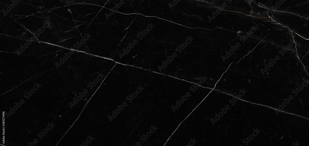 Luxurious black agate marble texture with white veins, polished marble quartz stone background ...