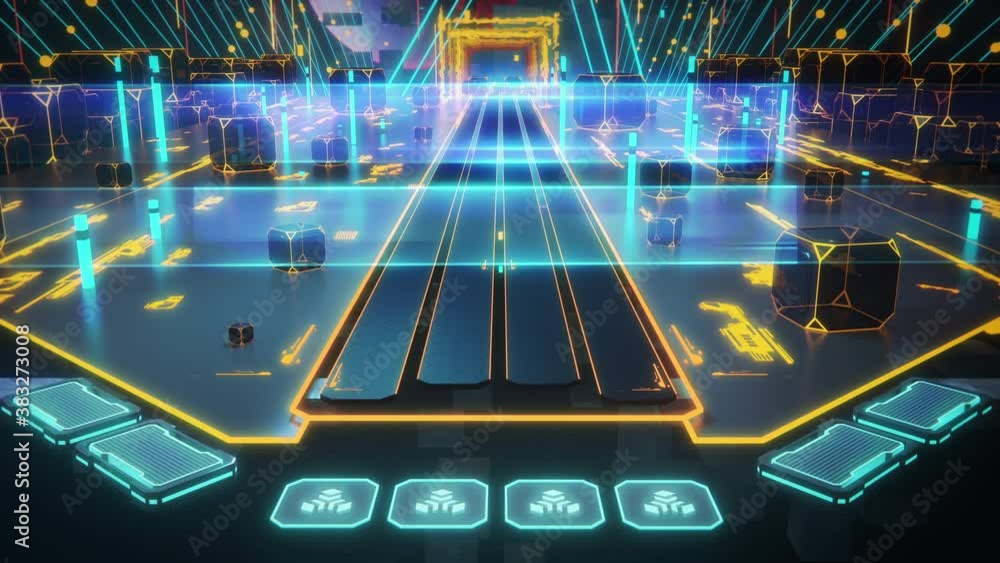 Vídeo do Stock: Advanced 3D Animation: Action Virtual Arcade Video Game ...