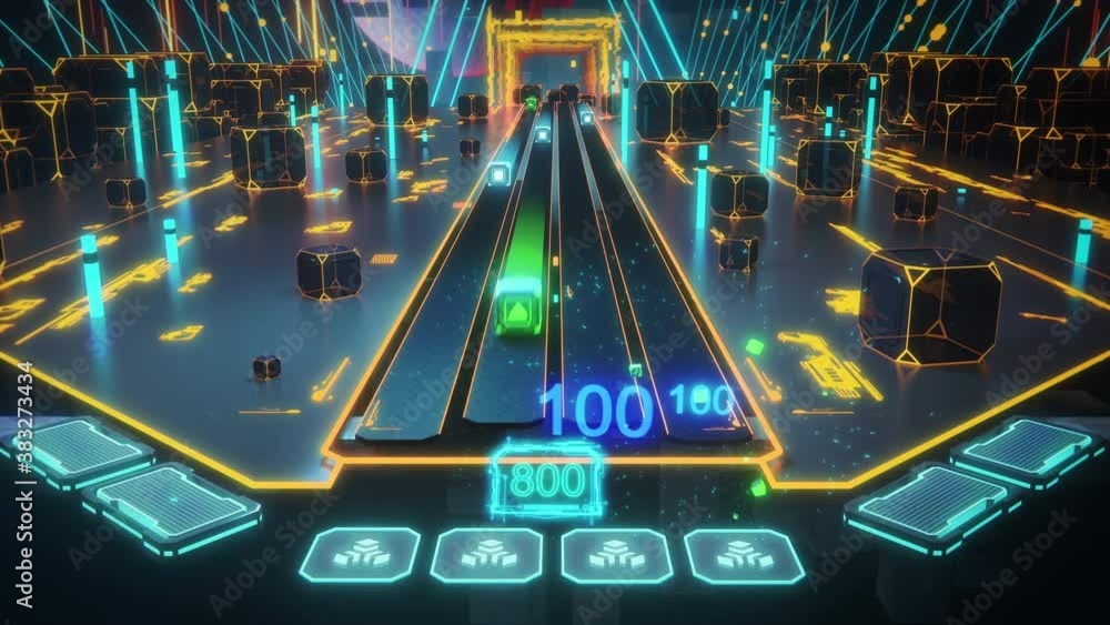 Advanced 3D: Action Virtual Arcade Video Game, Shooting Cubes in ...