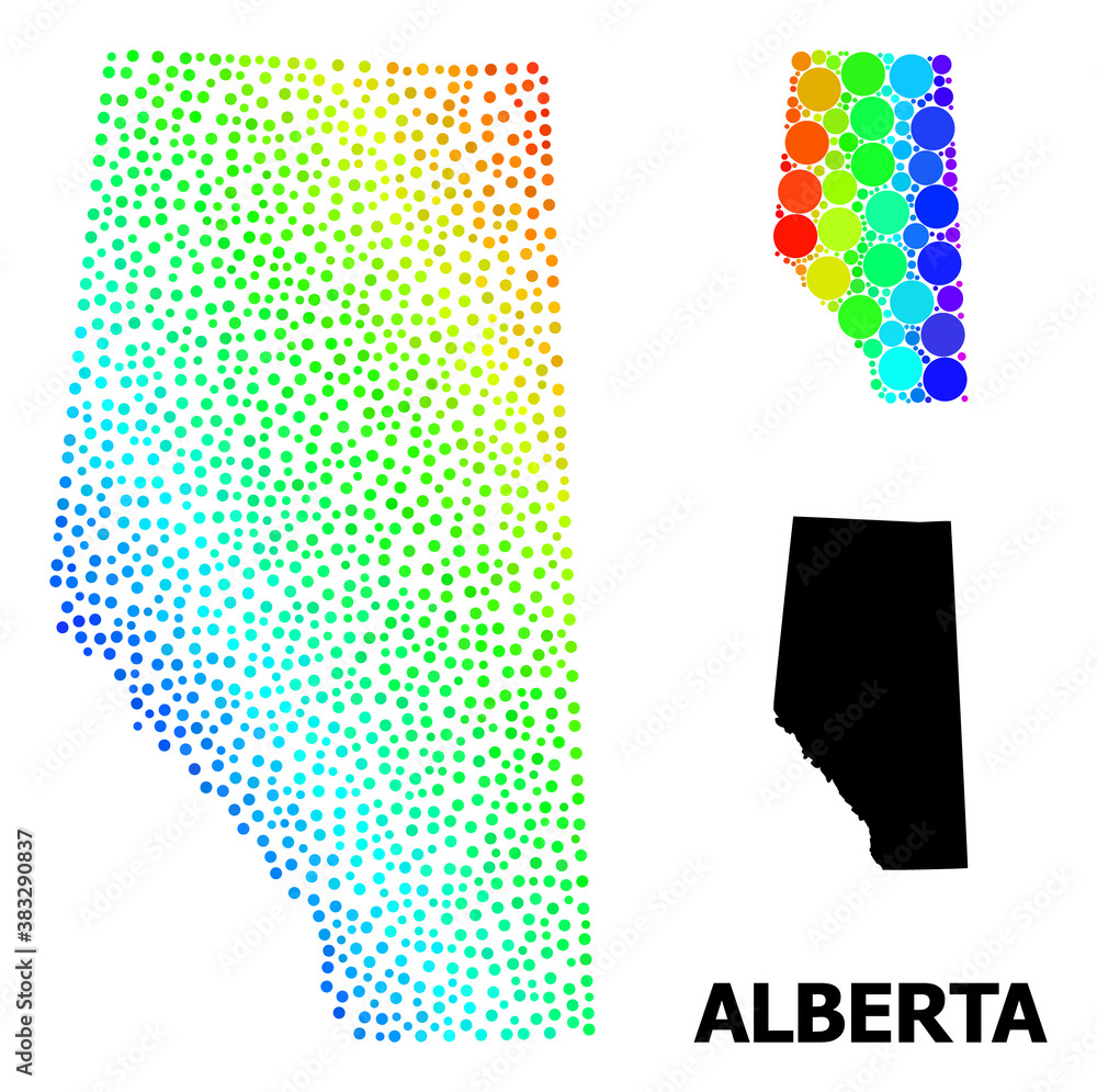 Wire frame polygonal and solid map of Alberta Province. Vector model is ...