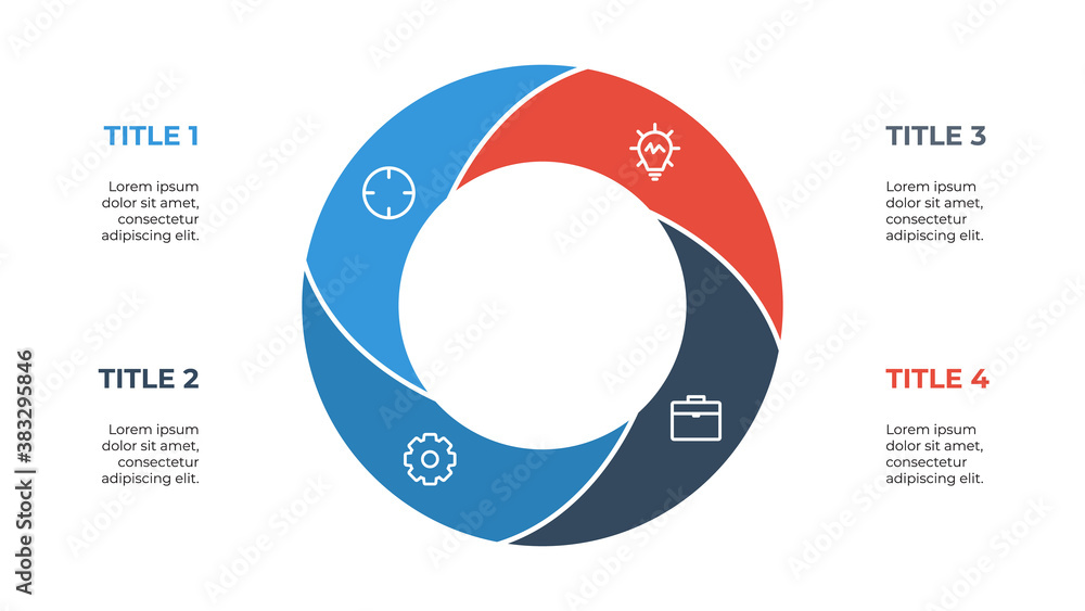 circle infographic element layout template design, 4 points, options ...