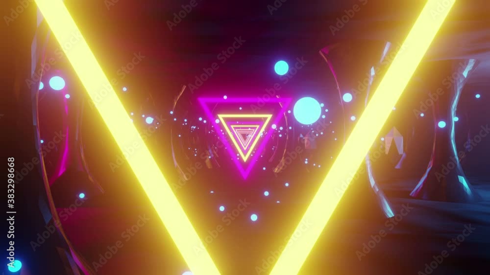 80s Triangle Cave Sci-fi Background (Loop) Stock Video | Adobe Stock