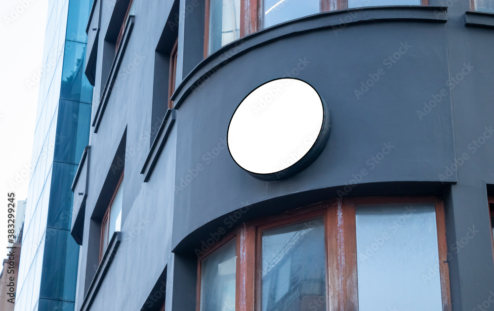 signboard mockup and template empty frame for logo and text on the ...