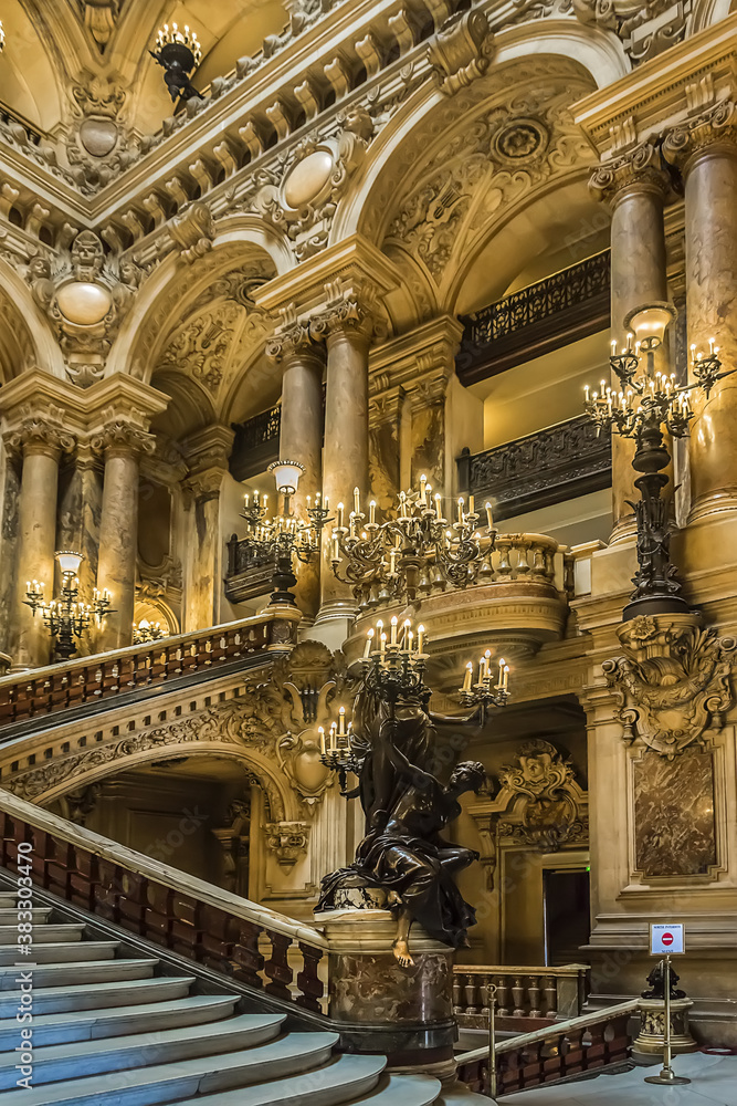 Interior of Paris Palais Garnier (Opera Garnier, 1875): Large ...