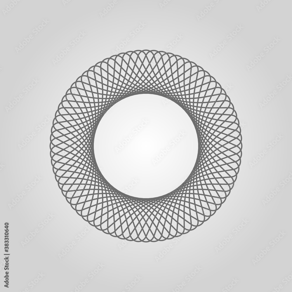 Spirograph. Circle soundwave. Structured curve pattern. Ordered waves ...